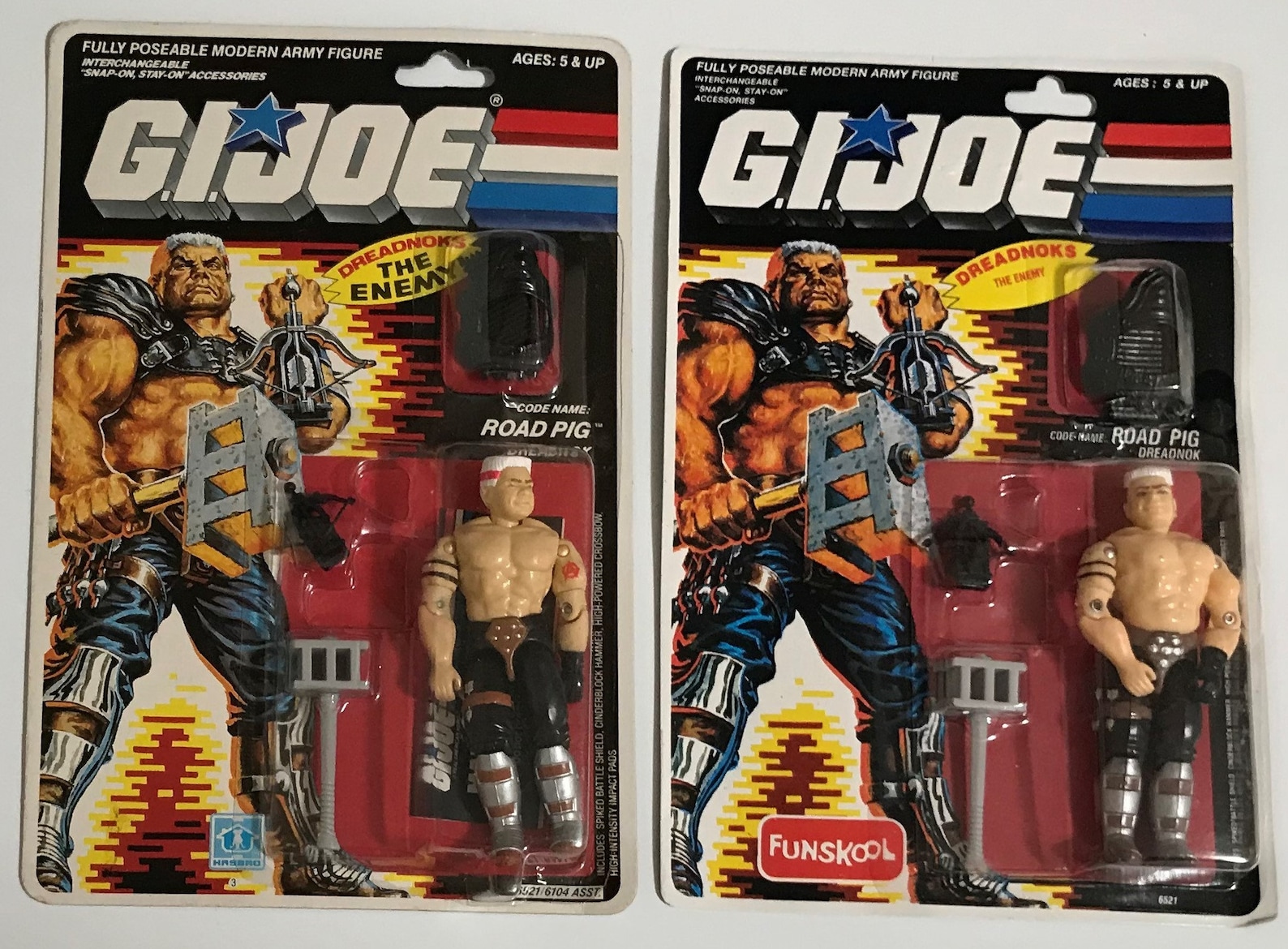 GI Joe ARAH Dreadnok Road Pig Basher Brother Set of 2ea Hasbro Vintage ...