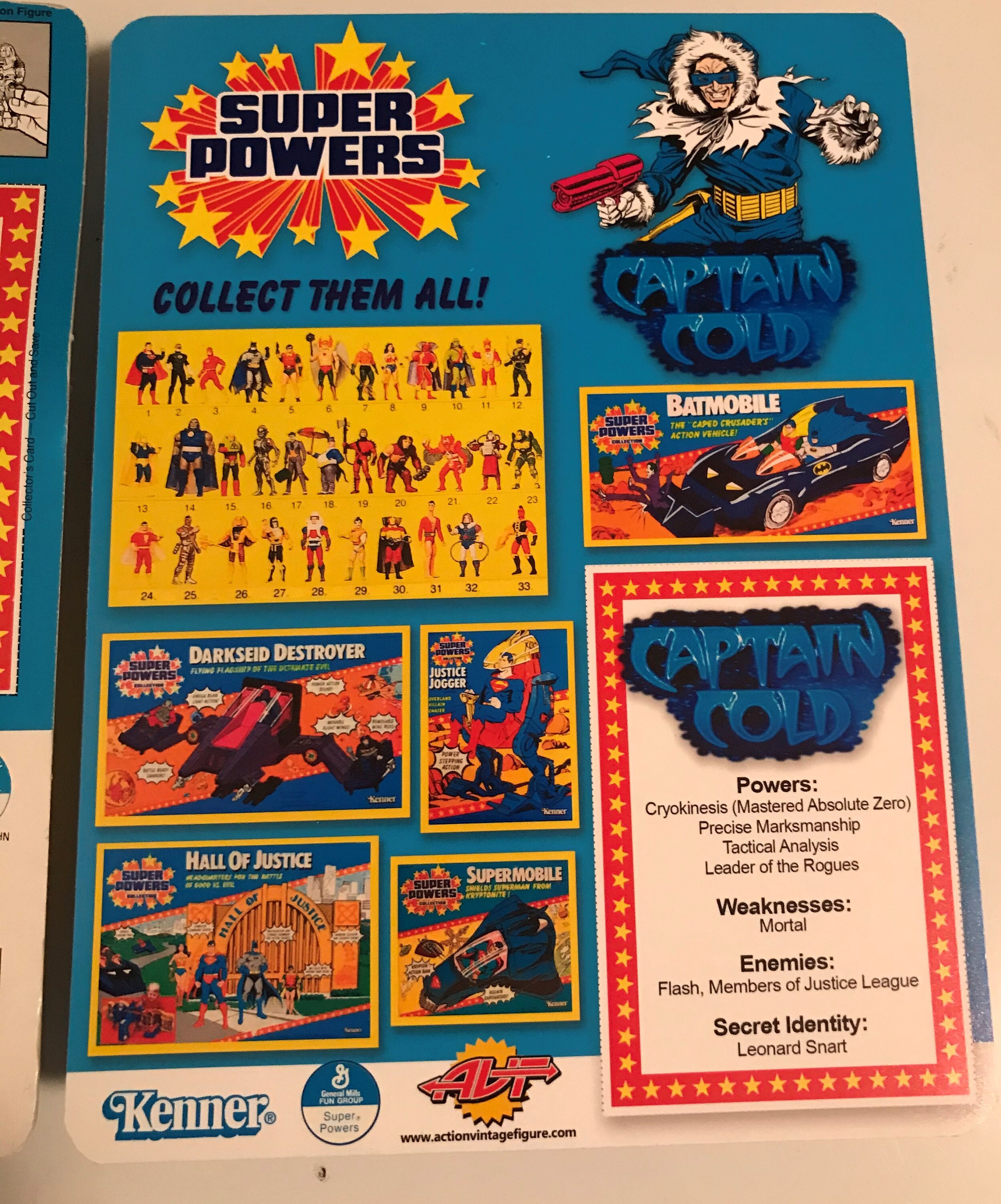 Kenner Super Powers 12-back Flash + Custom Captain Cold, Inspired by ...