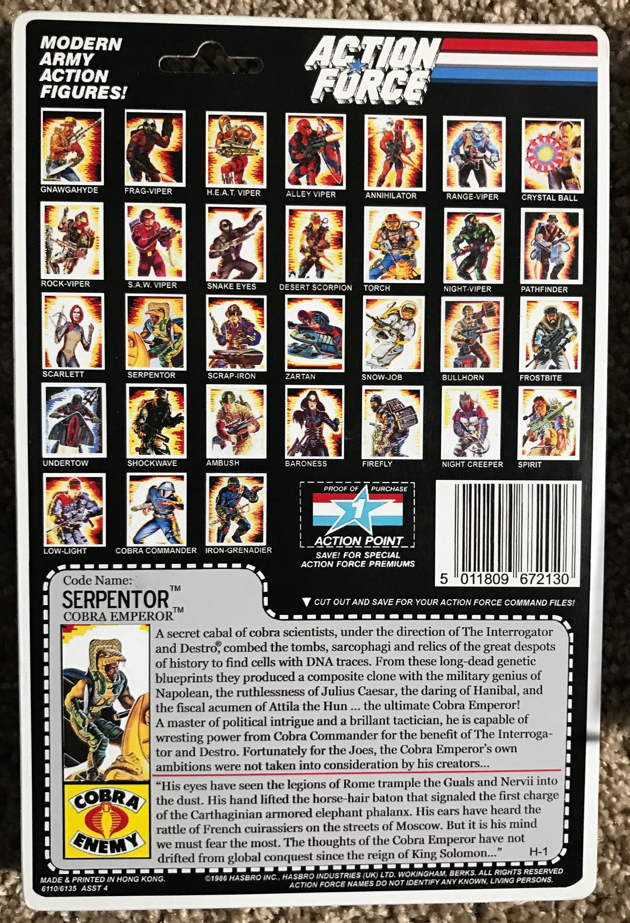 GI Joe A Real American Hero ARAH Custom Serpentor on an Action Force ...