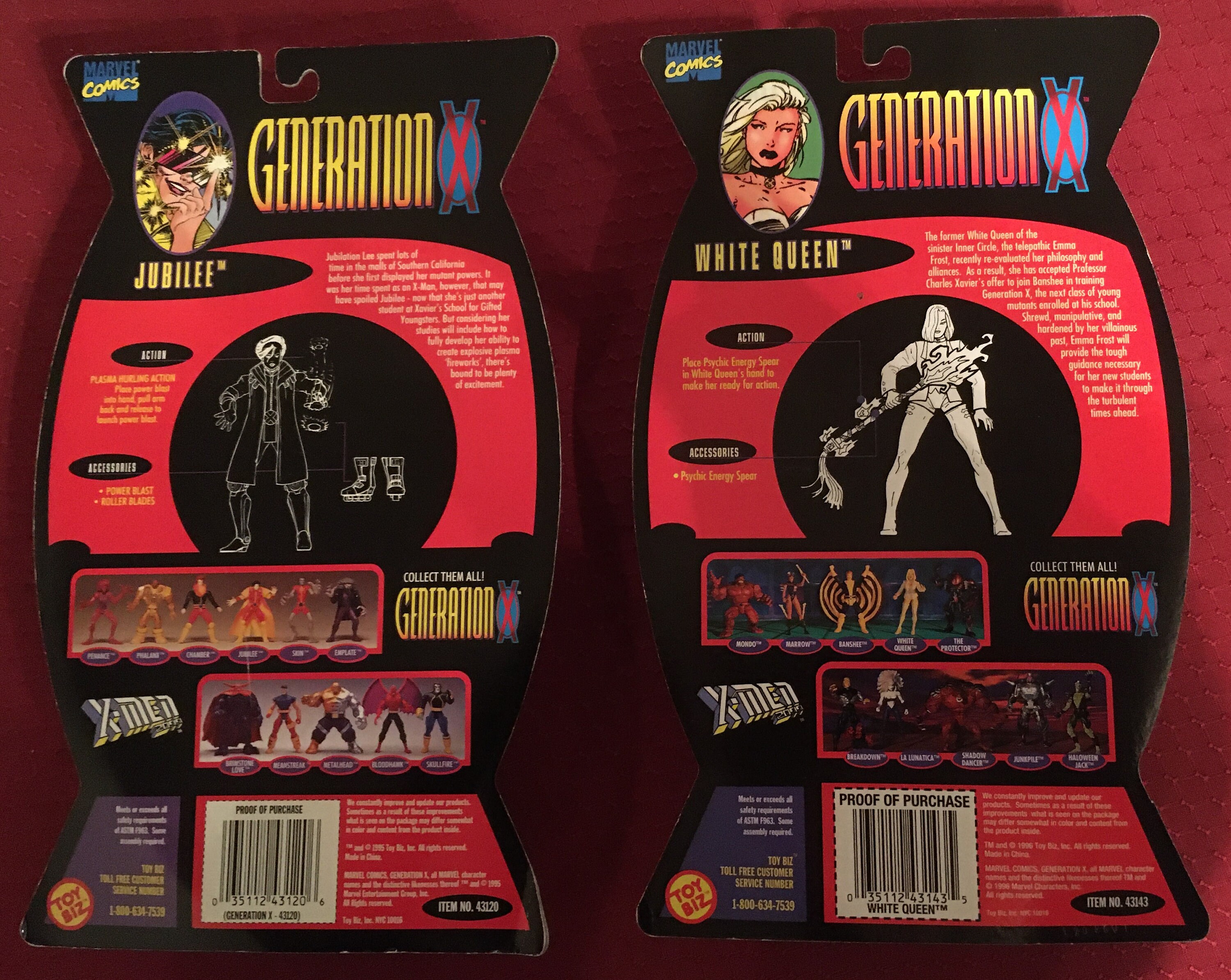 X-men Generation X Toys 2ea Jubilee From 1995 & White Queen From 1996 ...