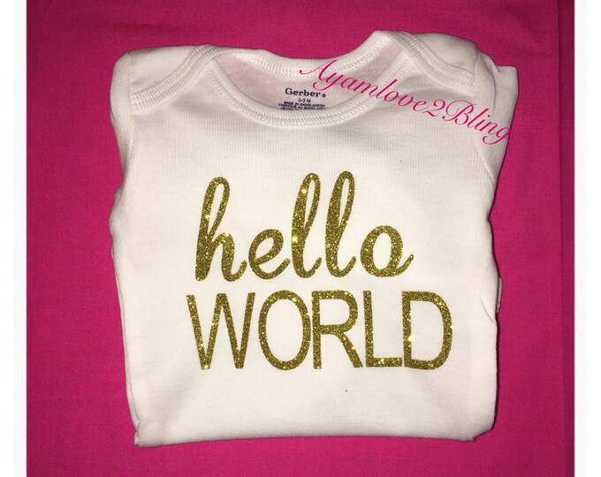 Hello World Onesie Bling - Etsy