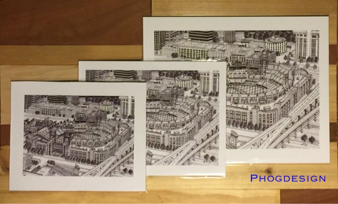 Print of Hand-drawn Busch Stadium/st. Louis Cardinals. - Etsy