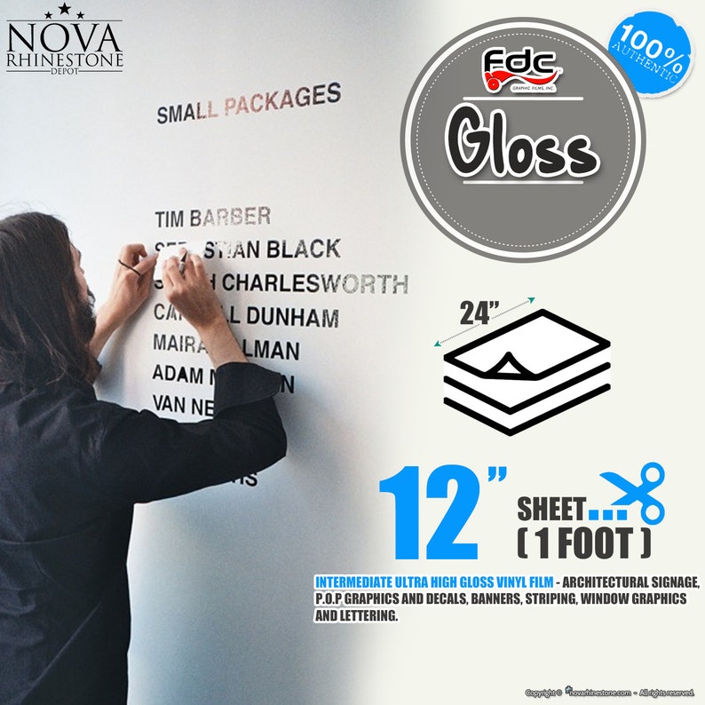 12x 24 Glossy Self Adhesive Sign Wall Craft Vinyl | Etsy