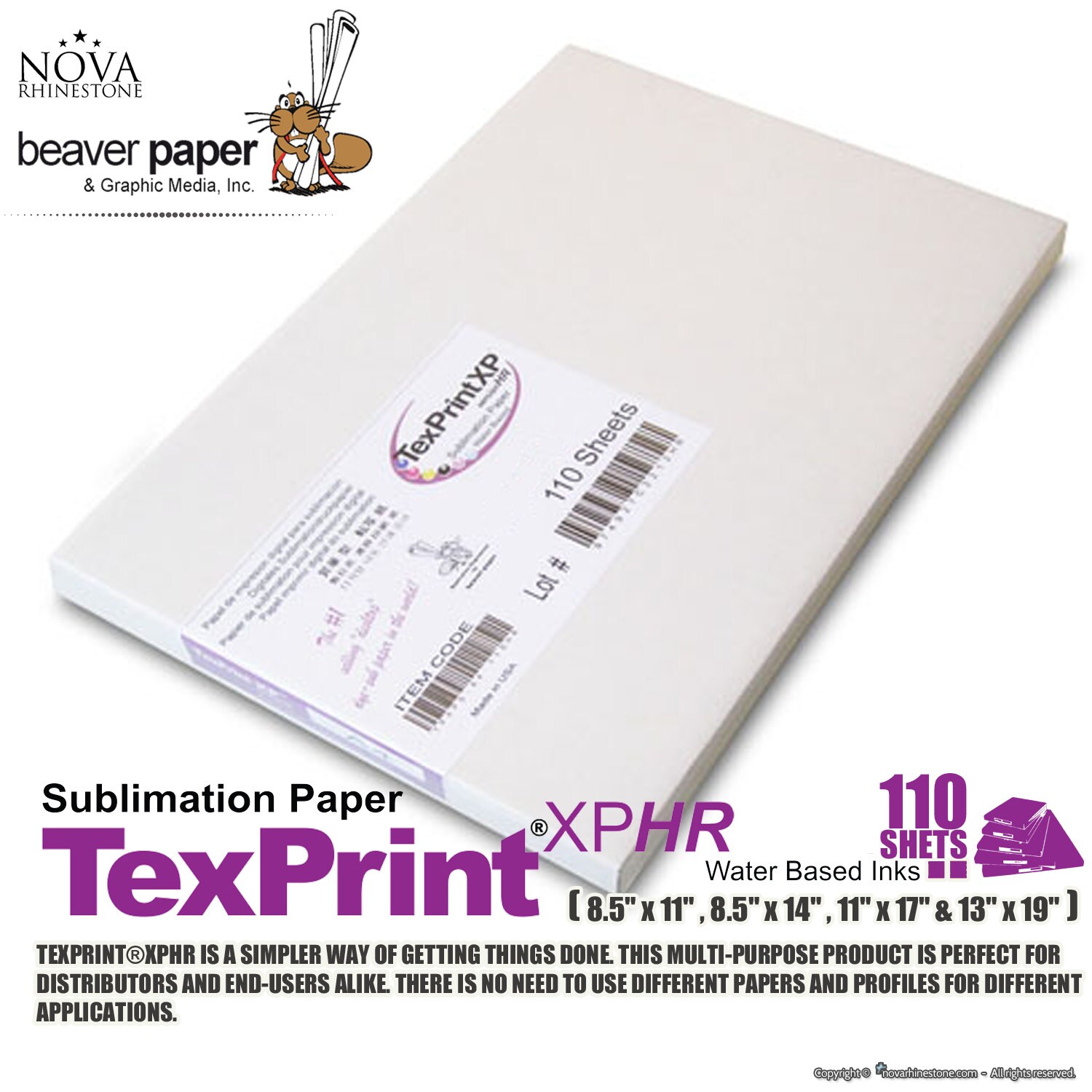 Sublimation Transfer Paper *** Texprint *** Pack of 110 Sheets FREE ...