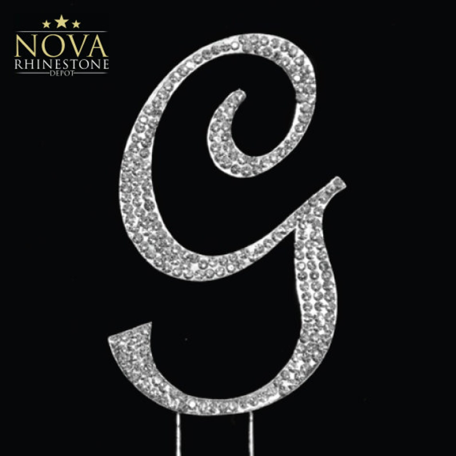 Small Crystal Rhinestone Silver Letter g Monogram | Etsy