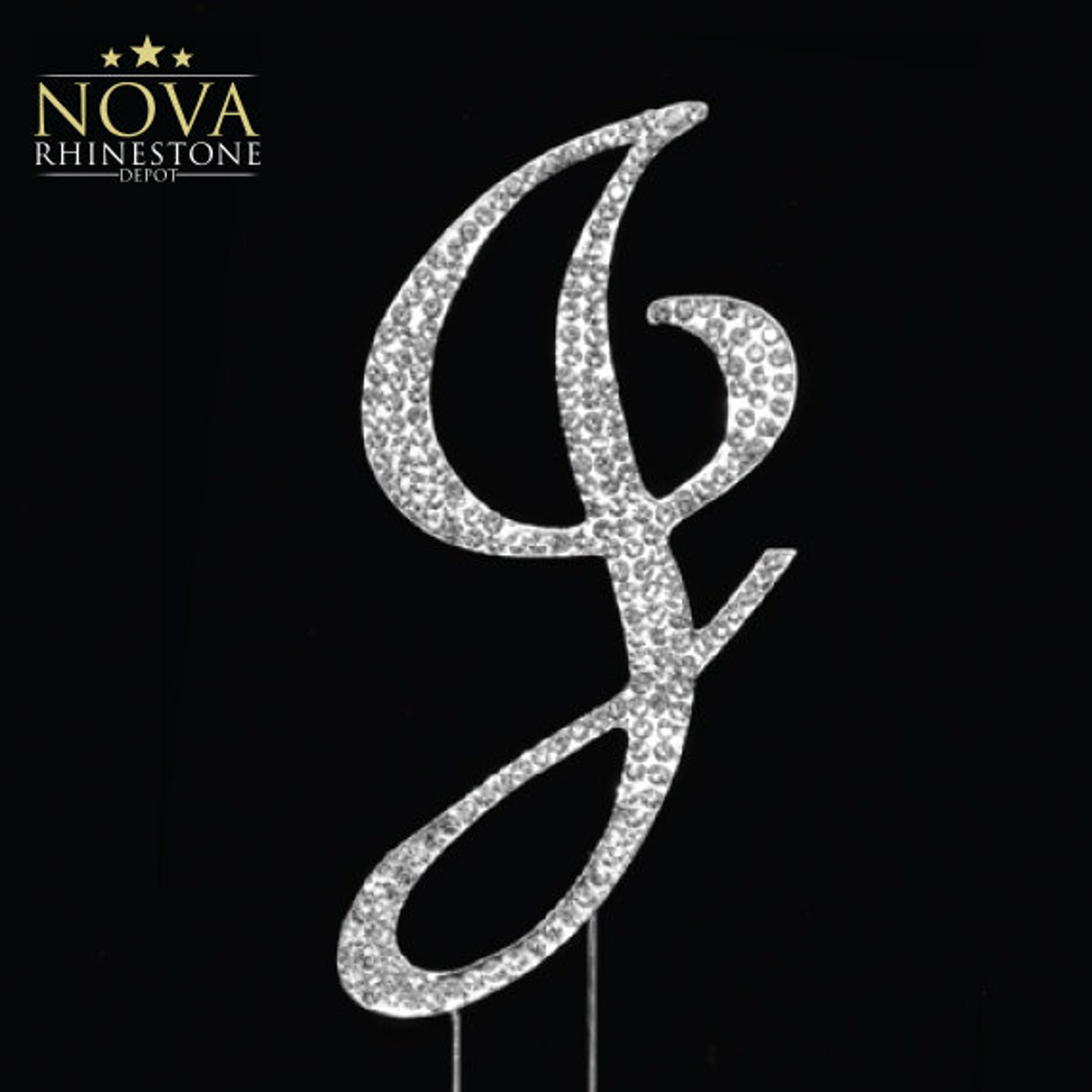 Small 3" Crystal Rhinestone Silver Letter "j" Monogram Wedding ...