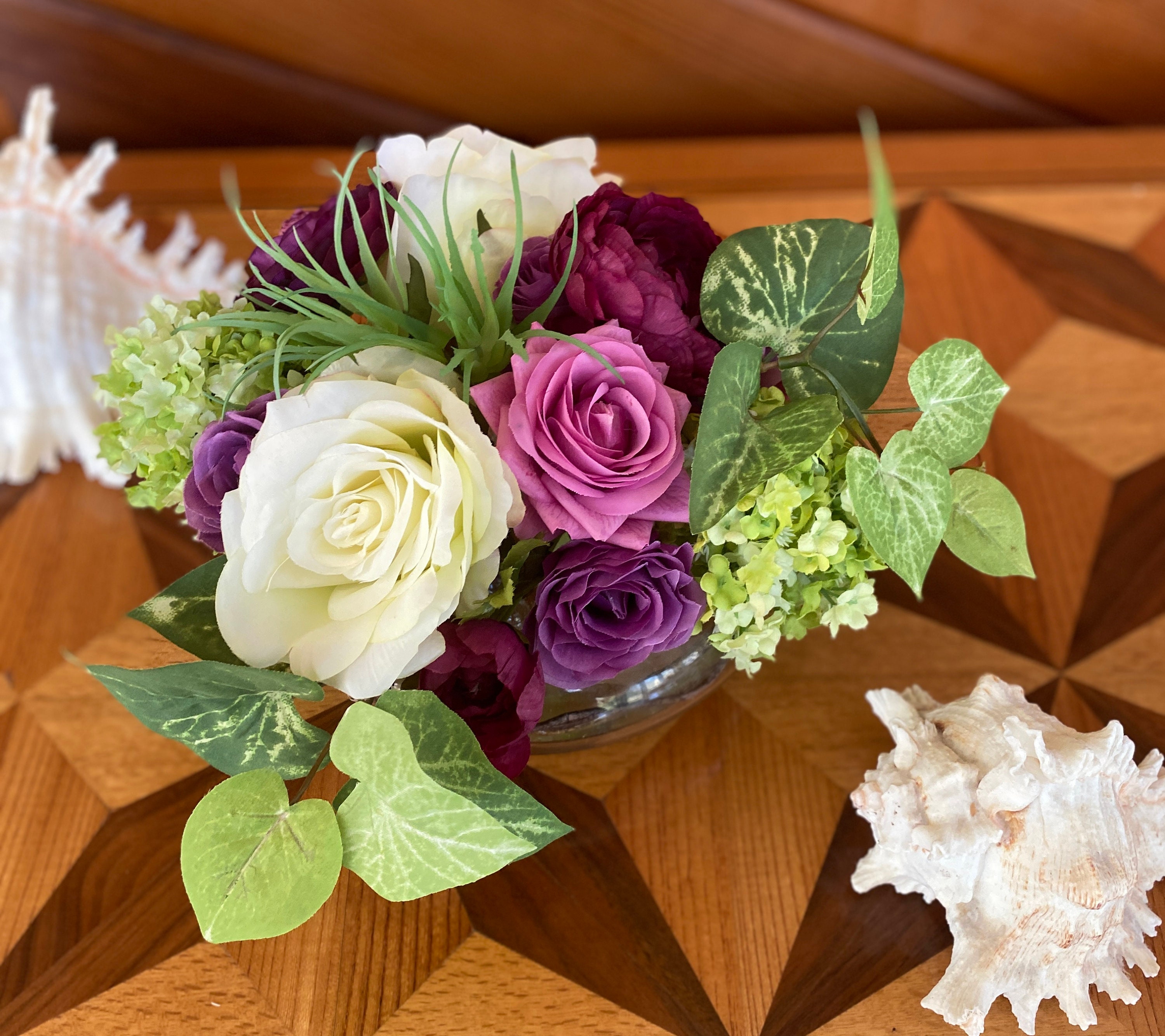 Beautiful Silk Flower Arrangement-Purple RanuncnlusWhite | Etsy