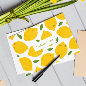 SET of 10 Thank You Cards Lemon Cards Set of 10 Folded - Etsy