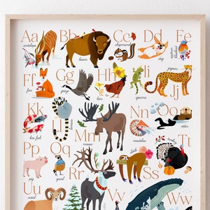 Woodland Animals ABC, Forest Nature ABC Poster, Homeschool, Nursery ABC ...