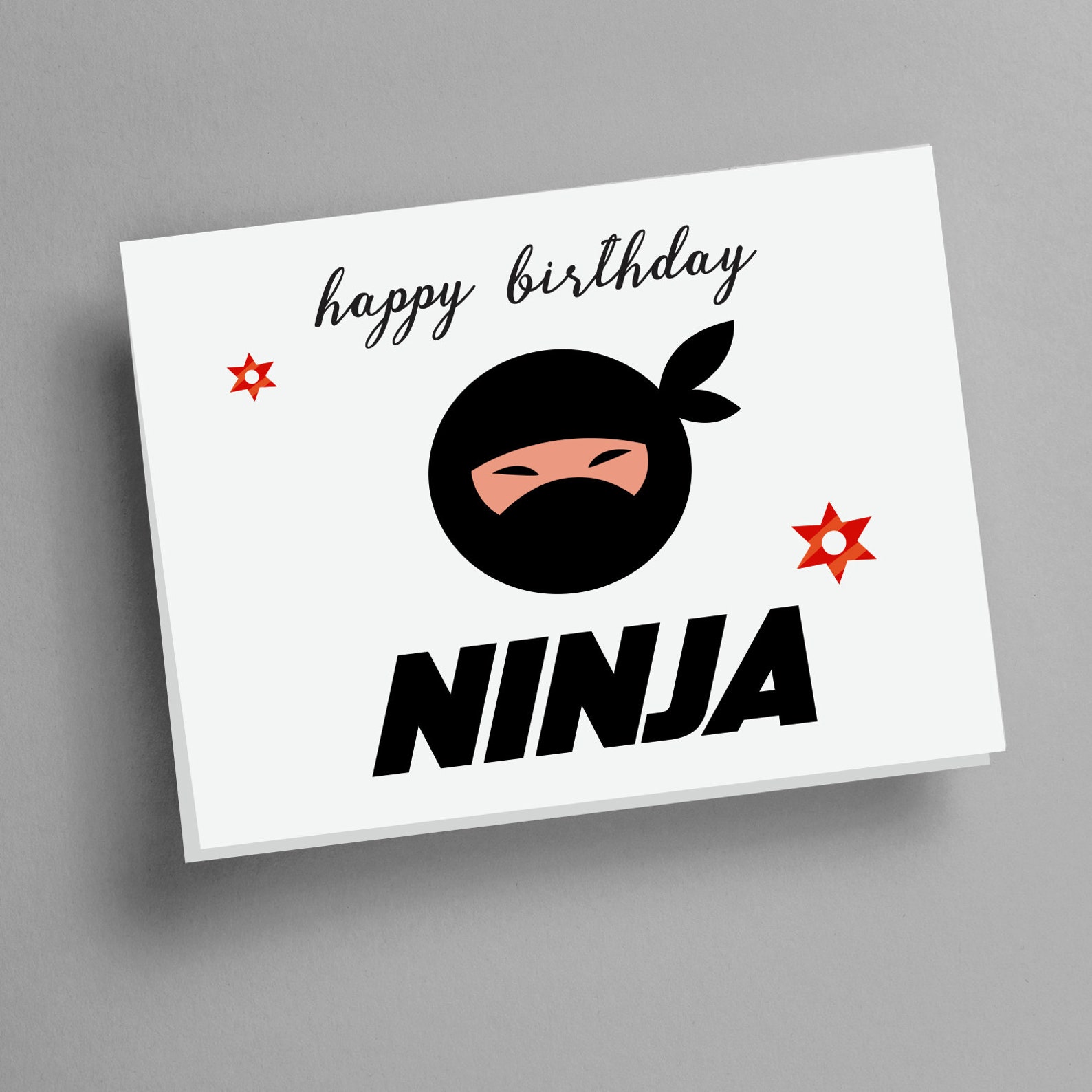 Happy Birthday Ninja Card Ninja Birthday Card Card for Him | Etsy