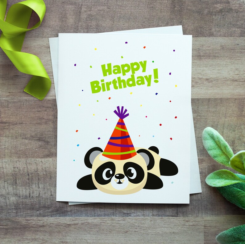 Panda Birthday Card Happy Birthday Panda Baby Panda Card - Etsy