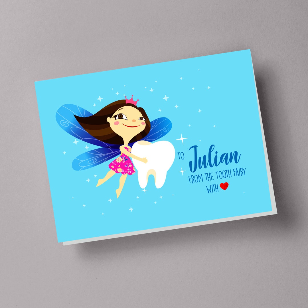 Personalized Tooth Fairy Card, Tooth Fairy Card, Cute Tooth Fairy Card ...