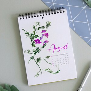 2025 Wall Calendar, Watercolor Floral Art, Monthly Flower Illustrations ...