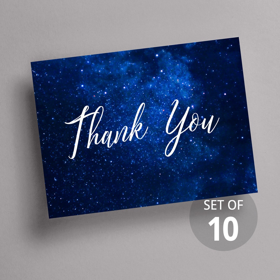 Set of 10 Starry Night Thank You Postcards - Etsy