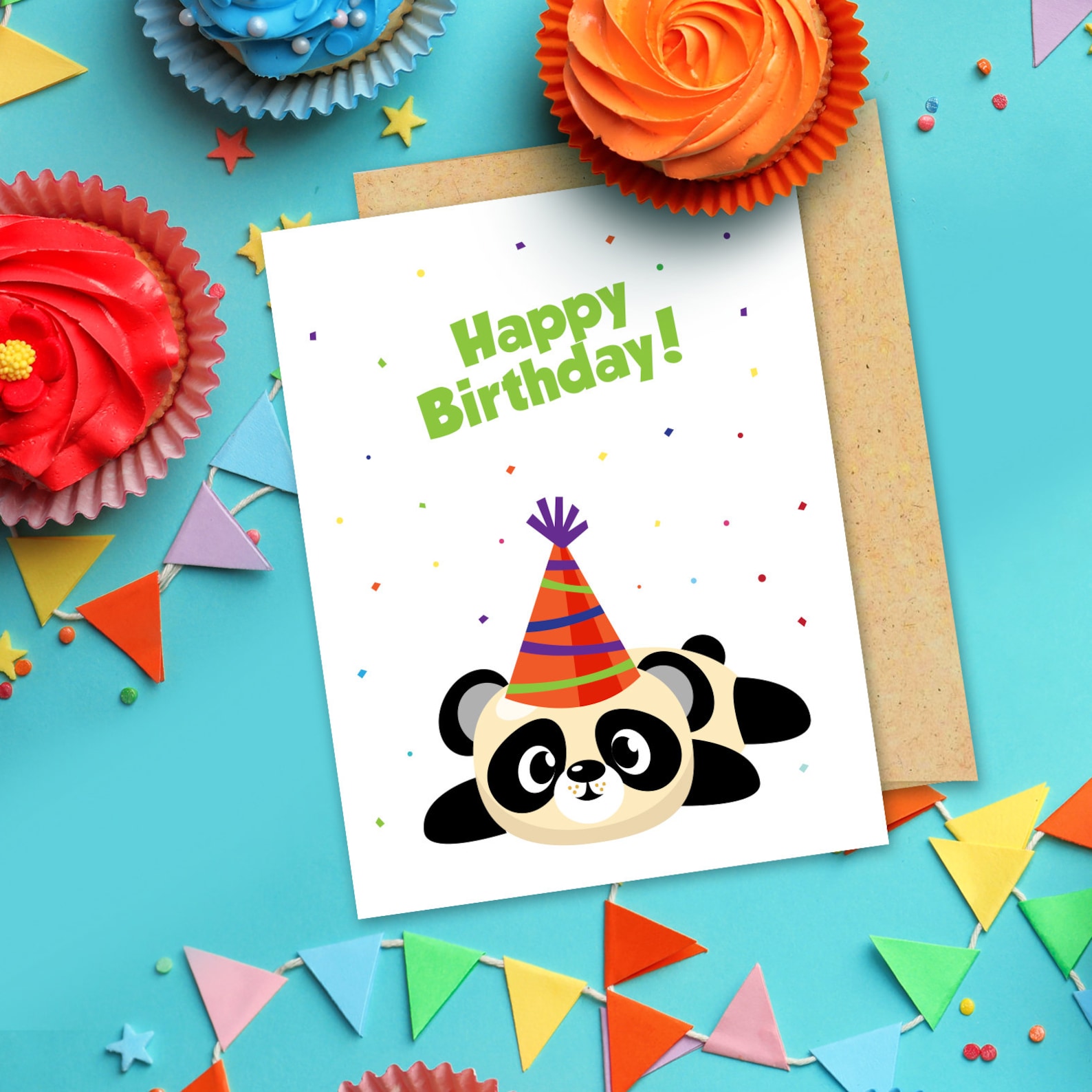 Panda Birthday Card Happy Birthday Panda Baby Panda Card - Etsy