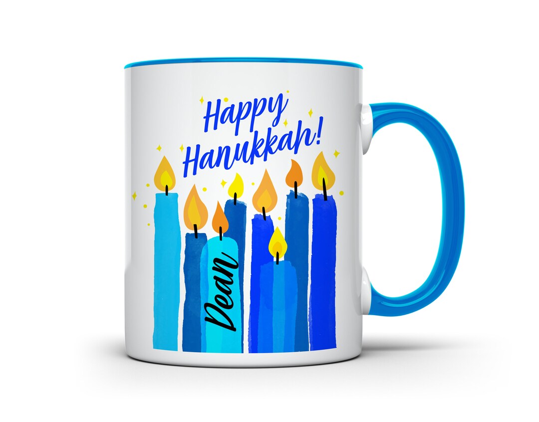 Happy Hanukkah Mug, Hanukkah Camping Mug, Hanukkah Gift, Personalized ...