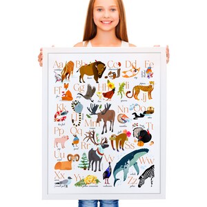 Woodland Animals ABC, Forest Nature ABC Poster, Homeschool, Nursery ABC ...