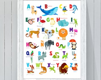 Printable Spanish Alphabet Wall Art, Digital Download Print, 11x14 ...