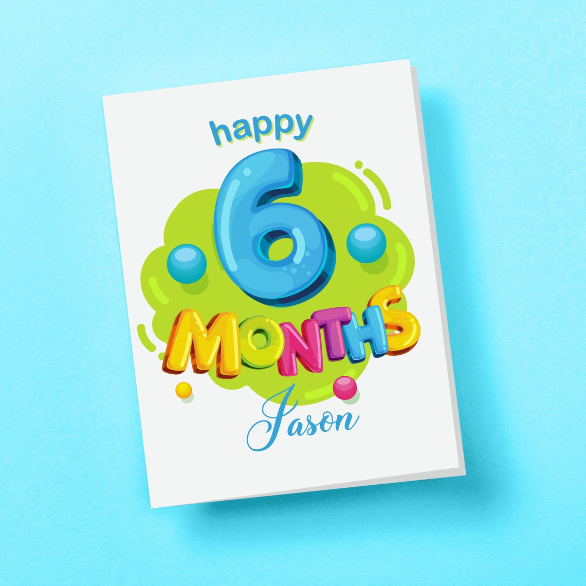 Happy 6 Month Birthday Card - Etsy