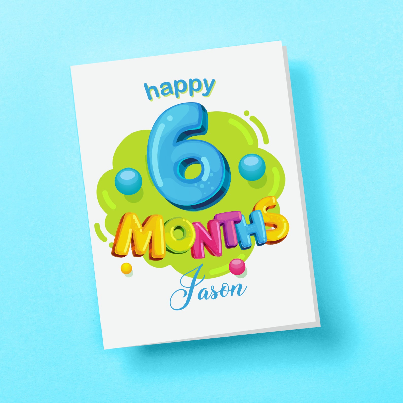 Happy 6 Month Birthday Card - Etsy