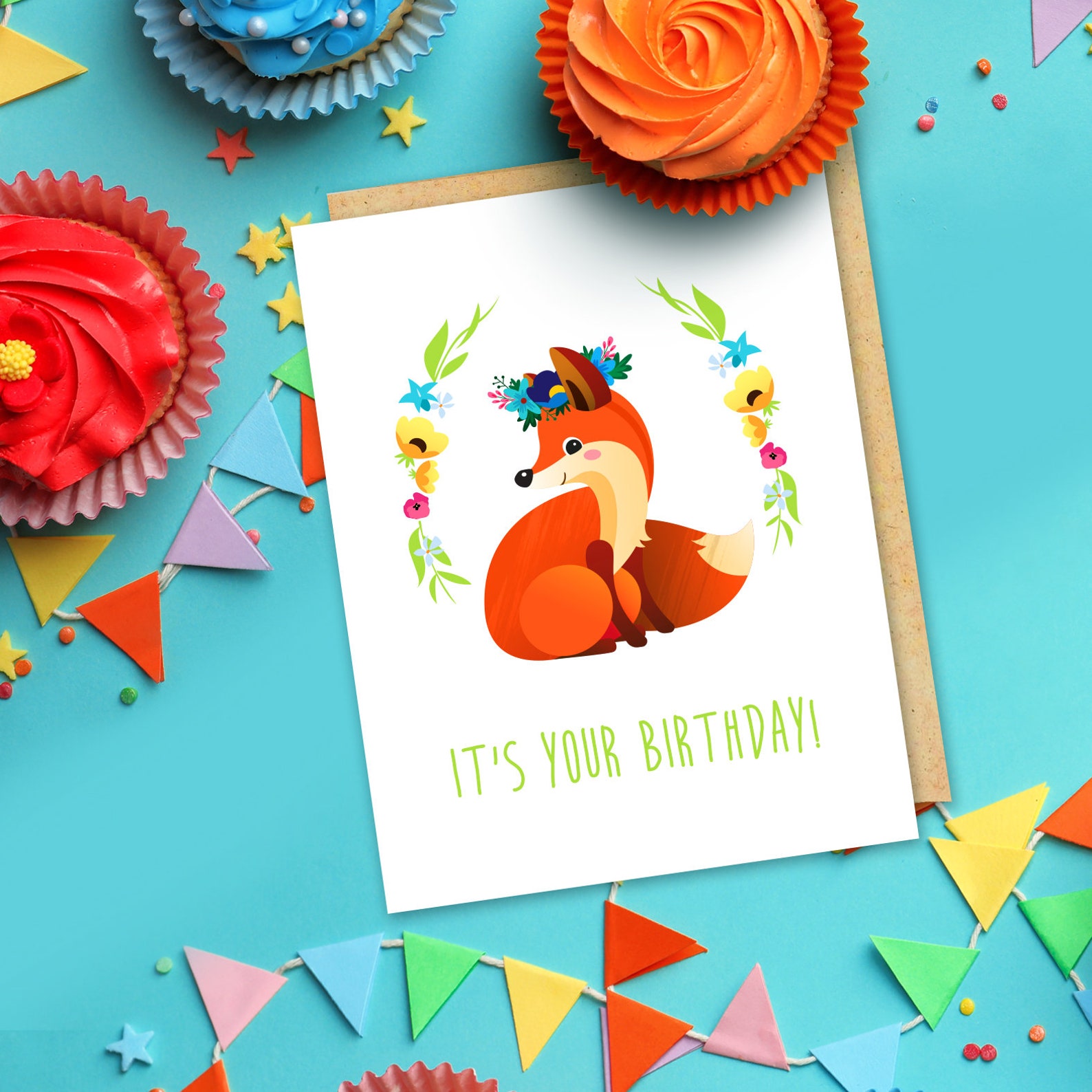 Fox Birthday Card Happy Birthday Foxy Card Cute Foxy Card | Etsy