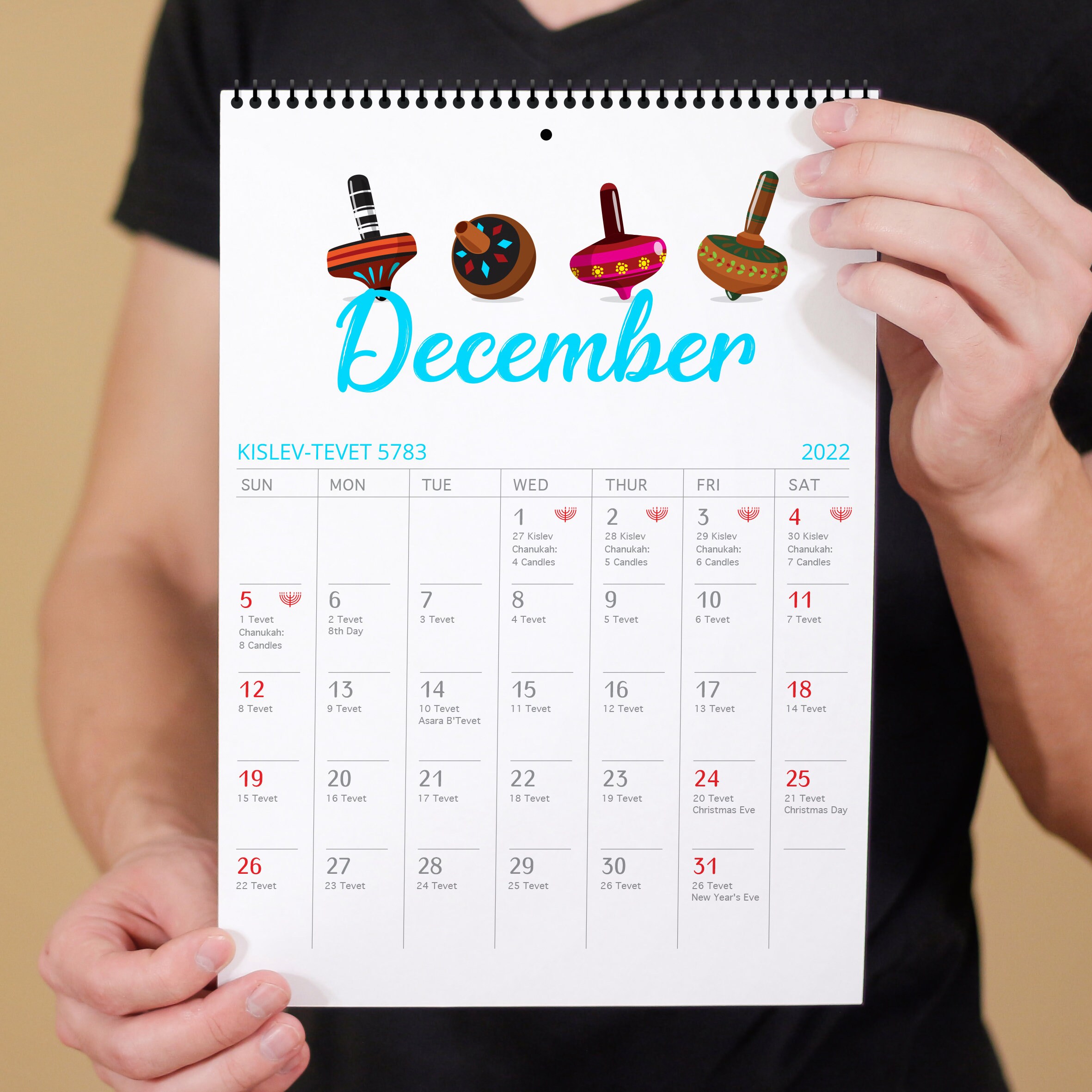 Calendario ilustrado judío 2022-2023 calendario de 5783 años - Etsy México