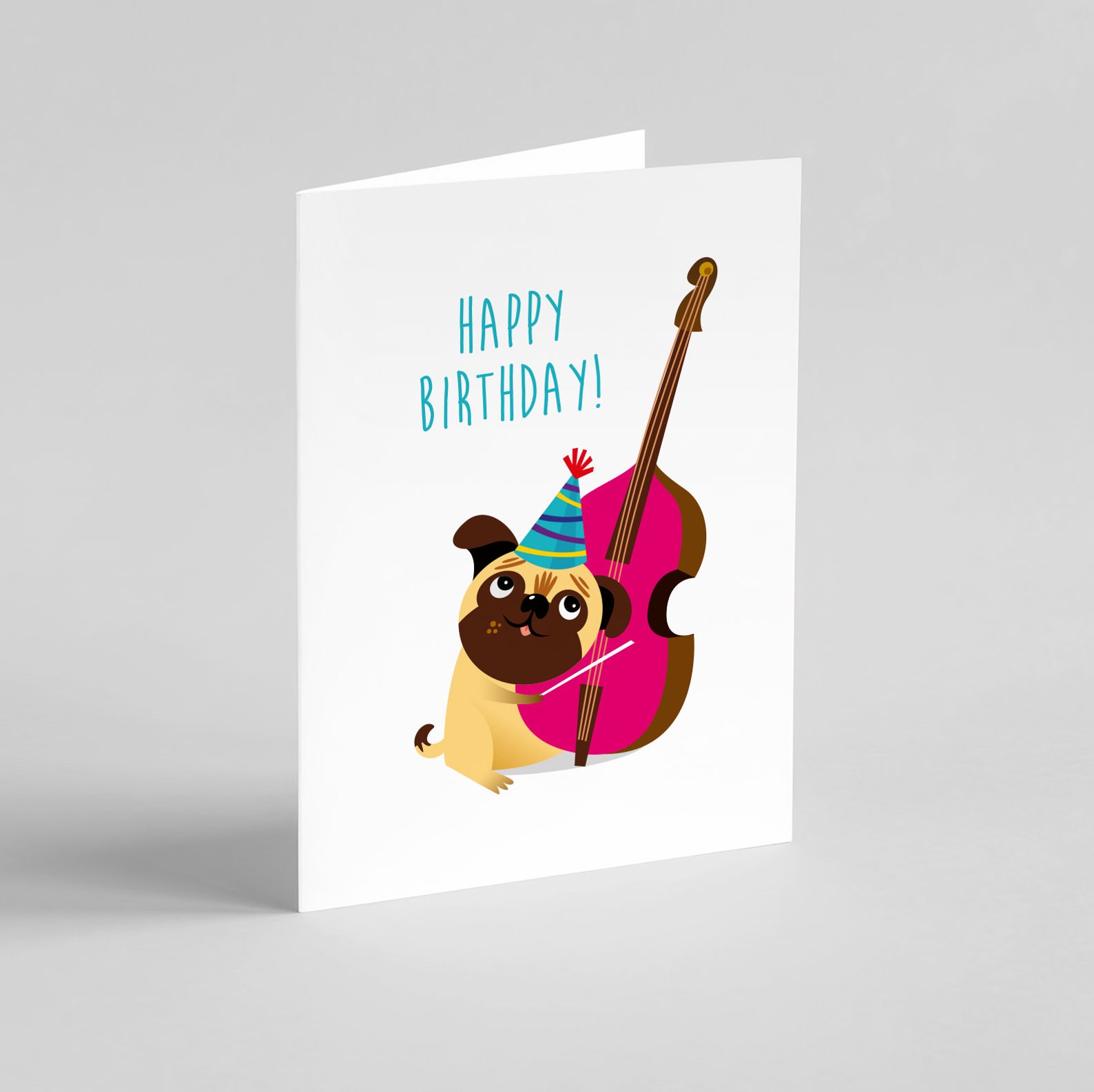Pug Birthday Card, Happy Birthday Card, Cutepug Card, Funny Pug Card ...