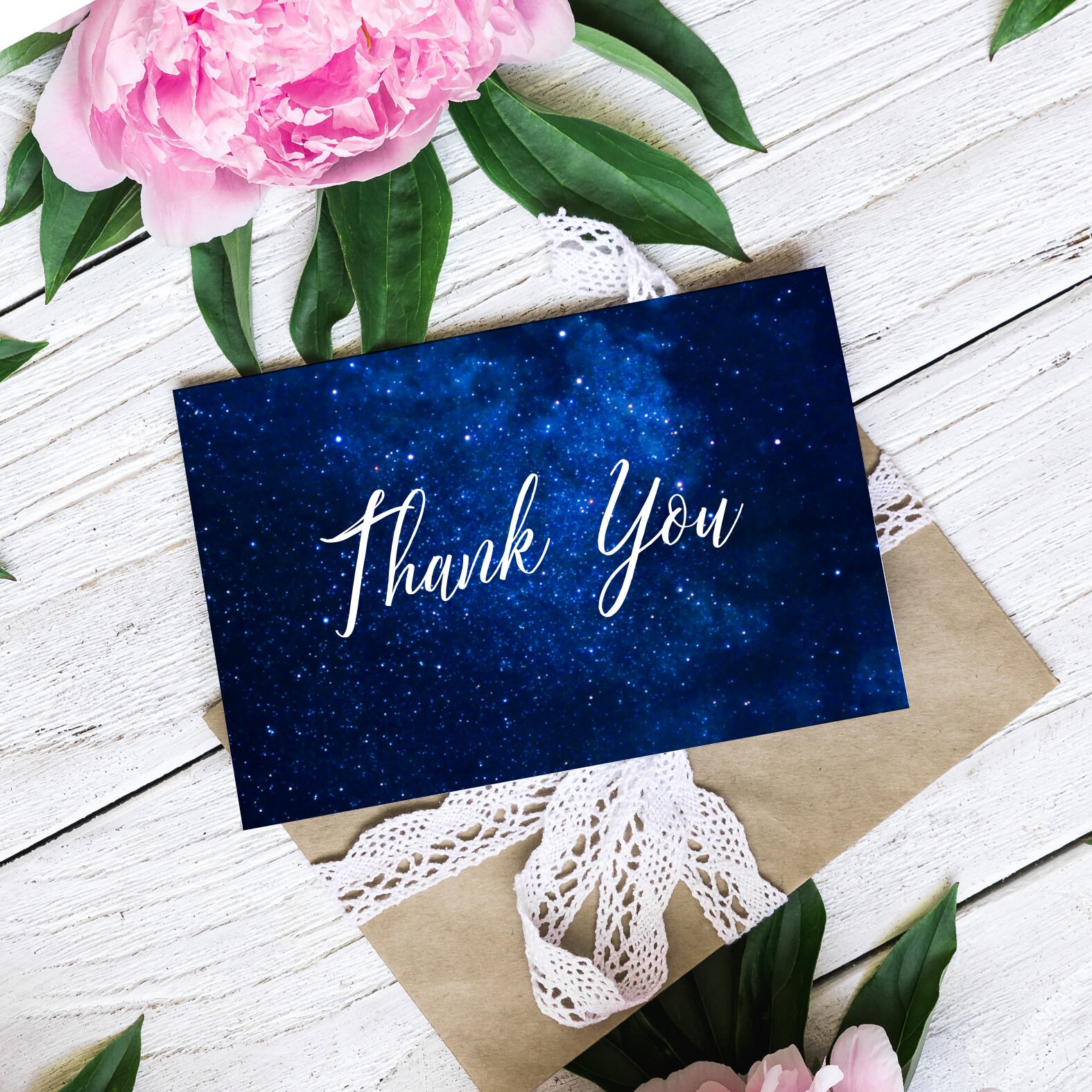 Set of 10 Starry Night Thank You Postcards - Etsy