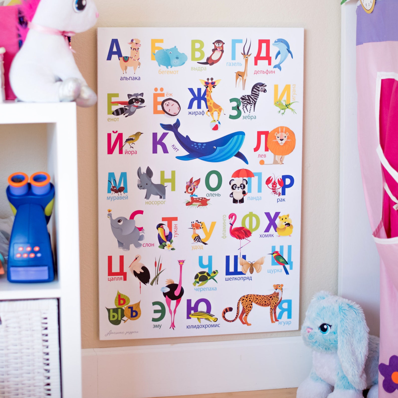 Russian Alphabet Animals Print | Etsy