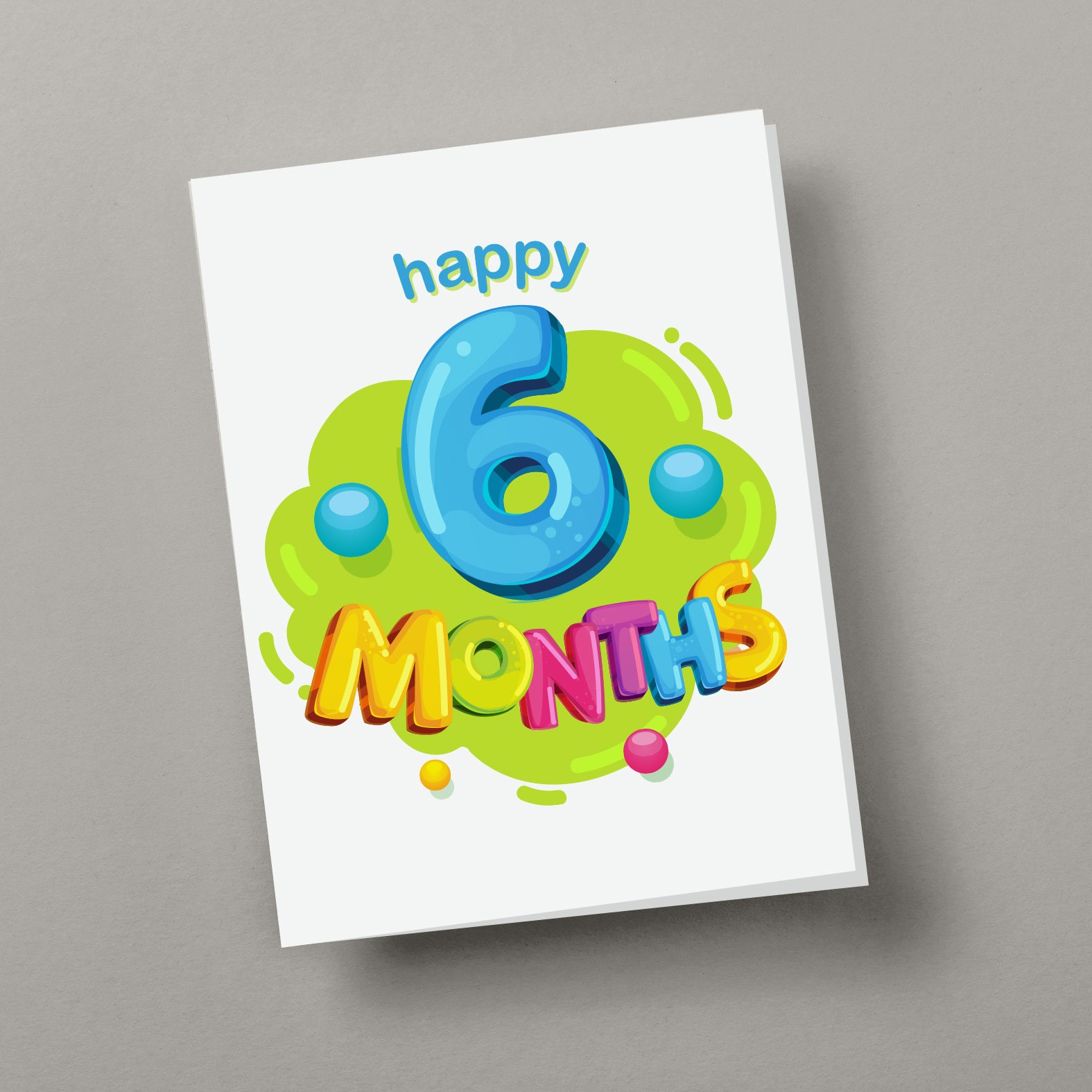 Happy 6 Month Birthday Card - Etsy