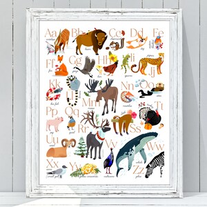 Woodland Animals ABC, Forest Nature ABC Poster, Homeschool, Nursery ABC ...