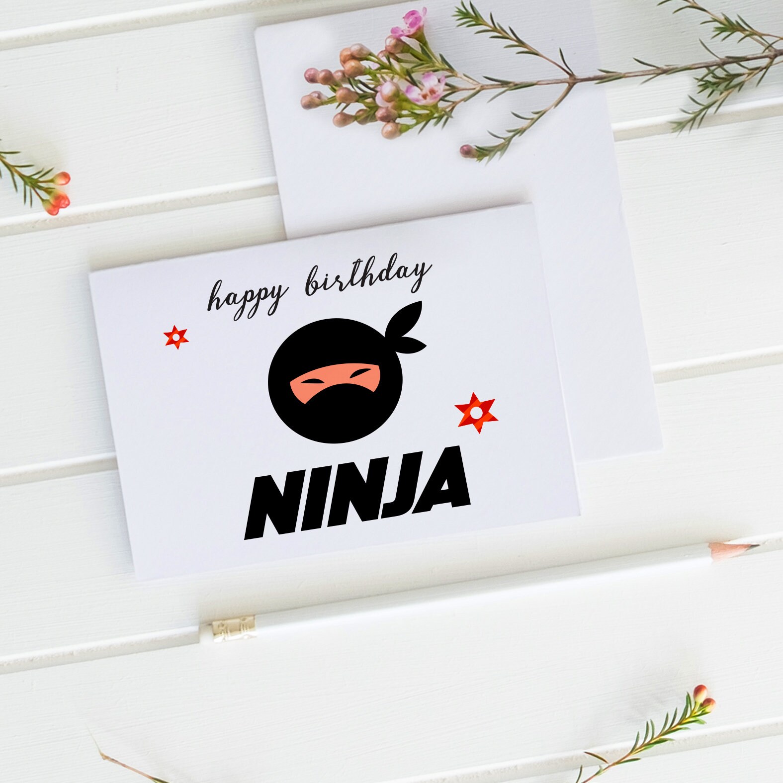 Happy Birthday Ninja Card Ninja Birthday Card Card for Him | Etsy