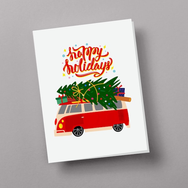 Vw Christmas Card - Etsy