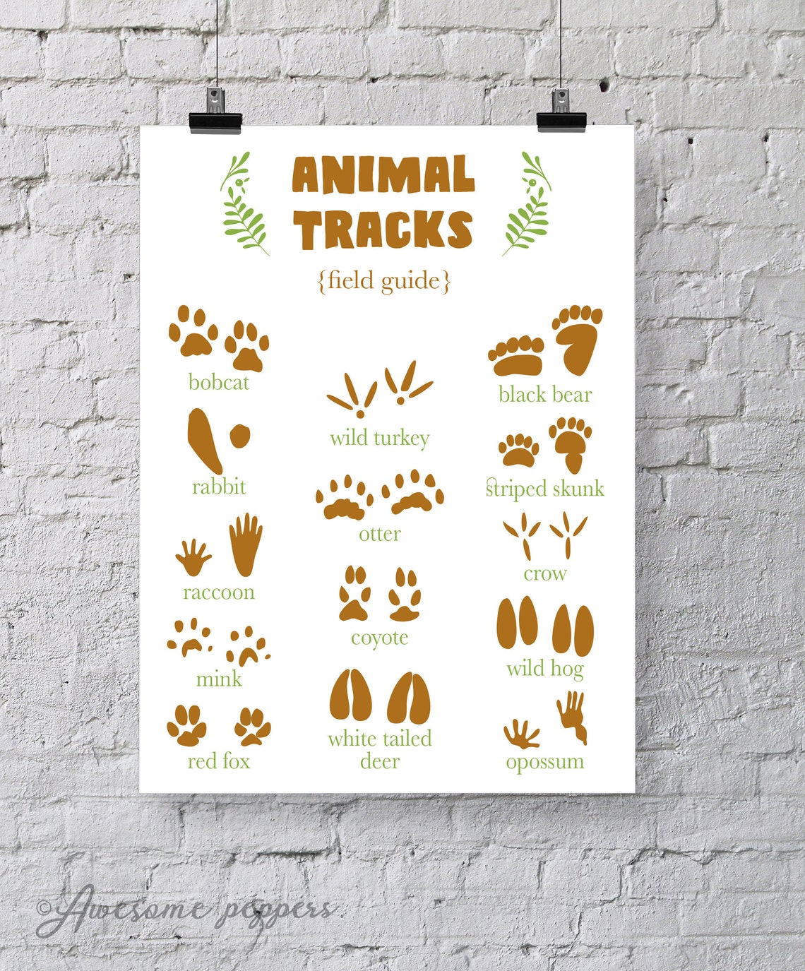 Animal Tracks Print - Etsy
