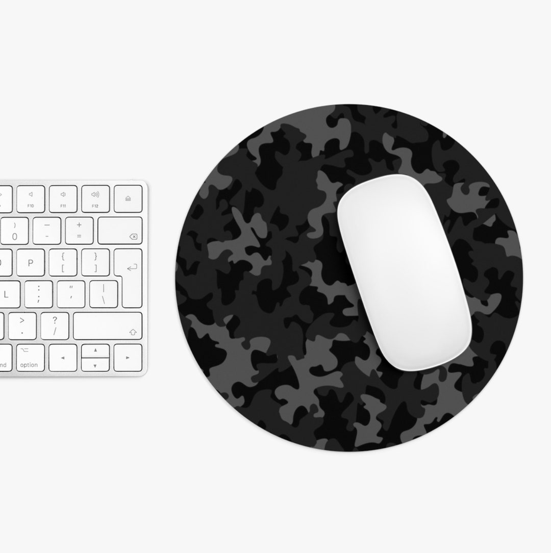 Black Camo Mouse Pad/mousepad, Round or Rectangle Gray/charcoal ...