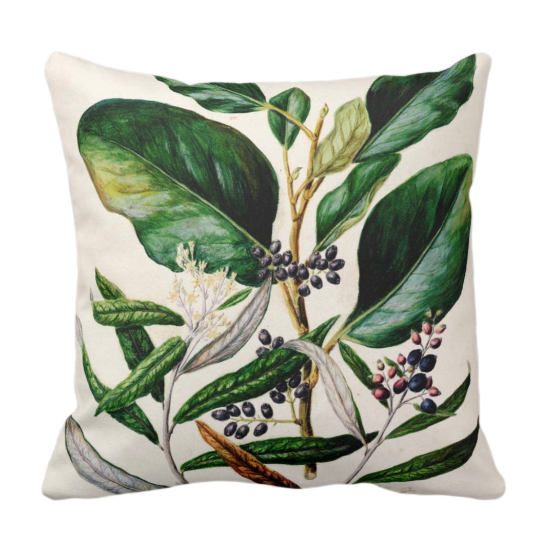 OUTDOOR Vintage Botanical W/ Berries Flowers Throw Pillow or - Etsy
