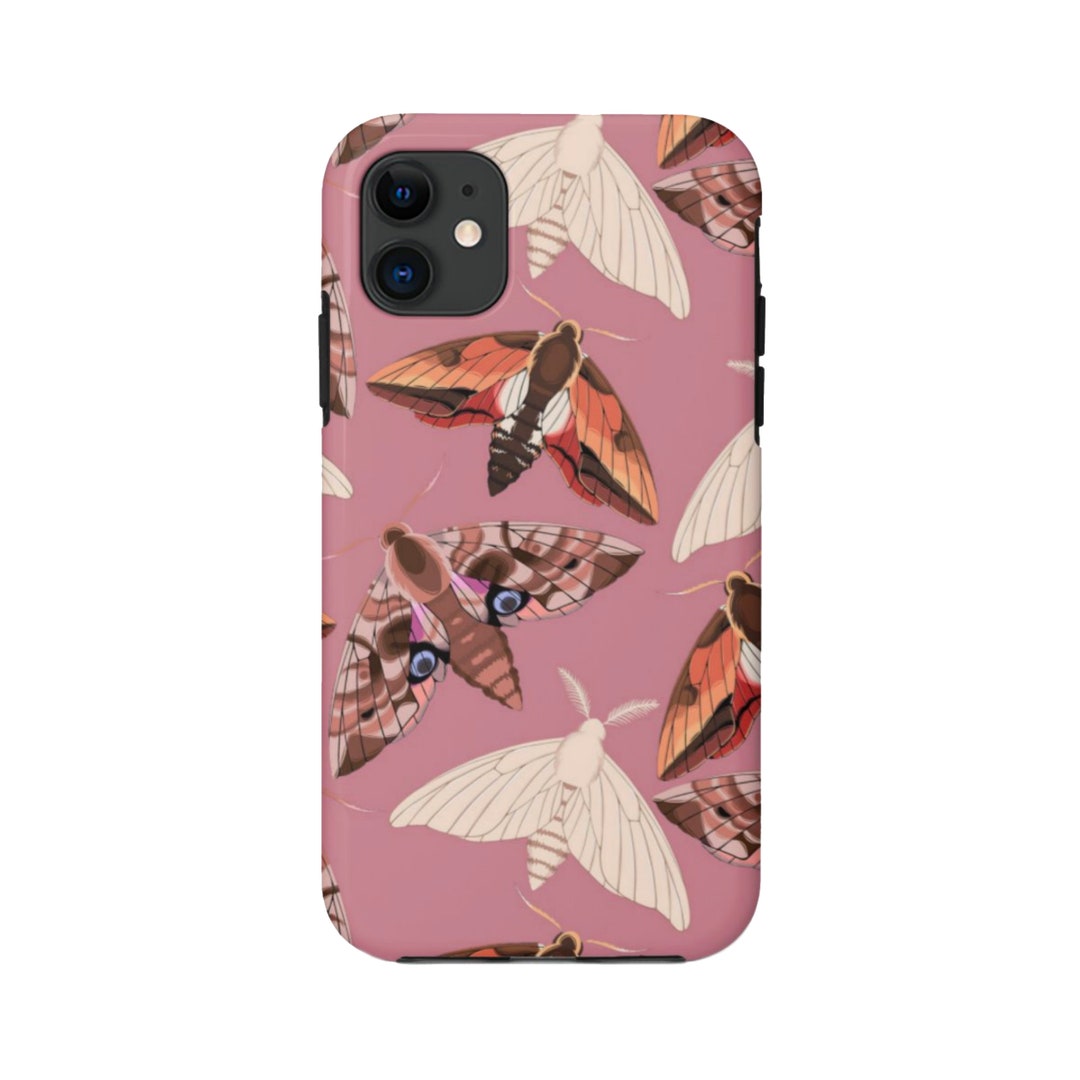 Moth Pattern iPhone Case: Pink Clay, Magsafe & Tough Case - Etsy