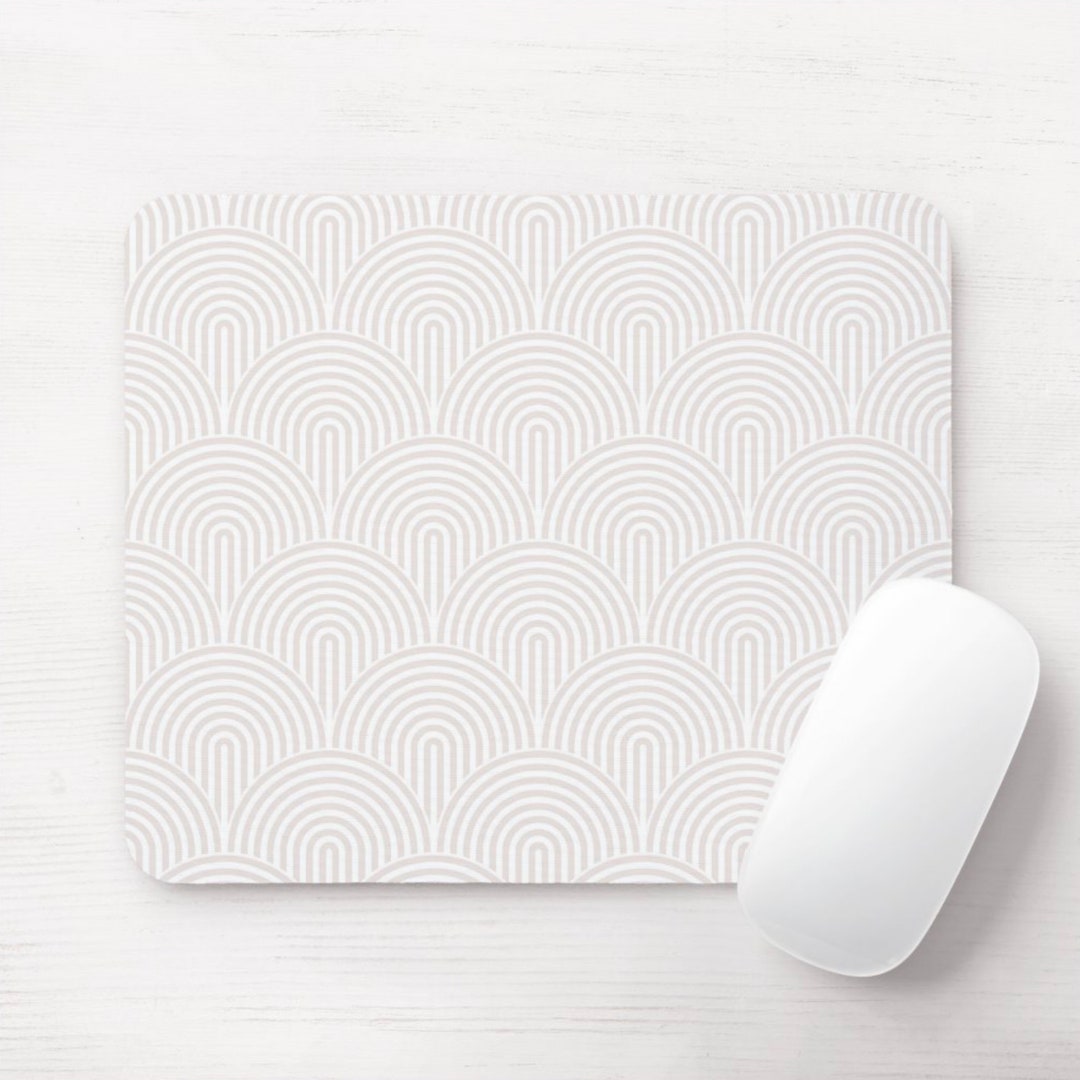 Minimal Mouse Pad/mousepad, White & Off-white Modern Geometric Arches ...