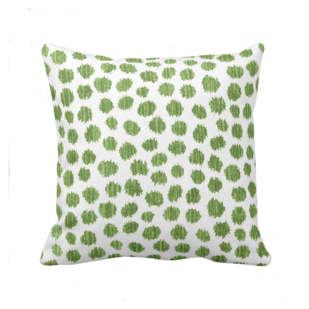Scratchy Dots Throw Pillow or Cover, Olive/white Square and Lumbar ...
