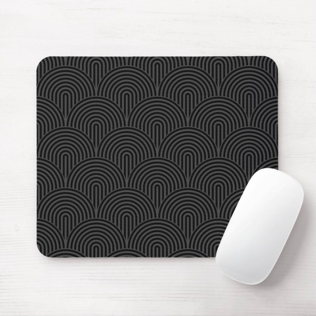 Minimal Mouse Pad/mousepad, Round or Rectangle Gray & Black Modern ...