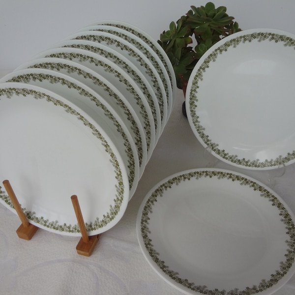 Vintage Corelle Dinnerware Green Flowers - Etsy