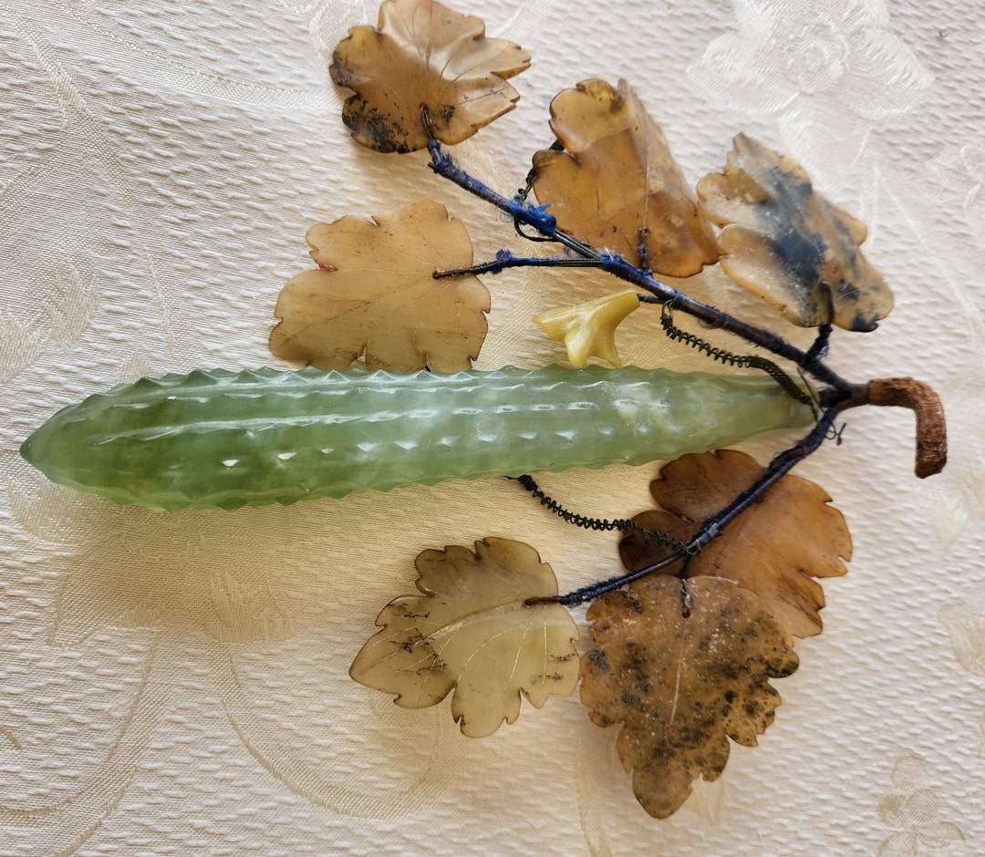 Vintage Jade Carved Fruit and Leaves Carved Fruit With Jade - Etsy