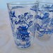 Vintage Blue Willow Glass Tumblers, Drinking Glass With Classic Blue ...