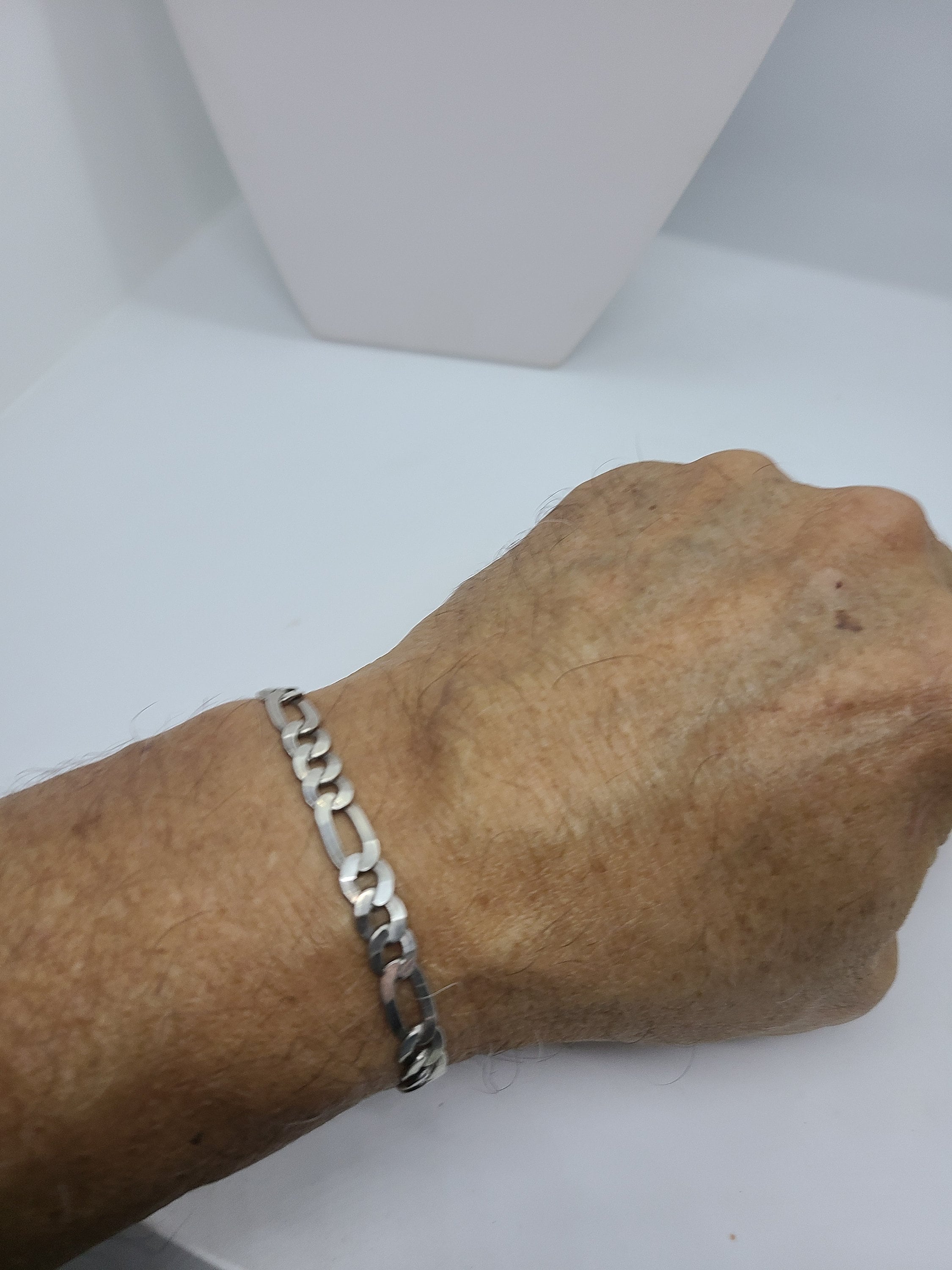 Sterling Silver FIGARO Style Men's Bracelet - Etsy UK