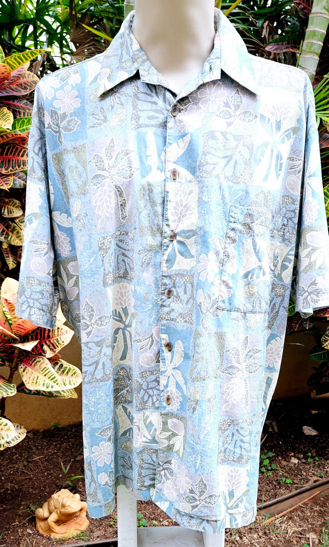 Kahala Floral 100% Cotton Print Aloha Shirt, Size Xlarge, Handcrafted ...