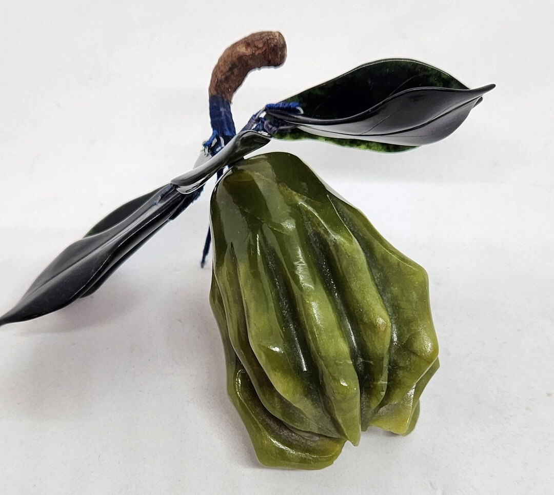 Vintage Chinese Green Buddha Hand Fruit, Chinese Temple Stone Fruit ...