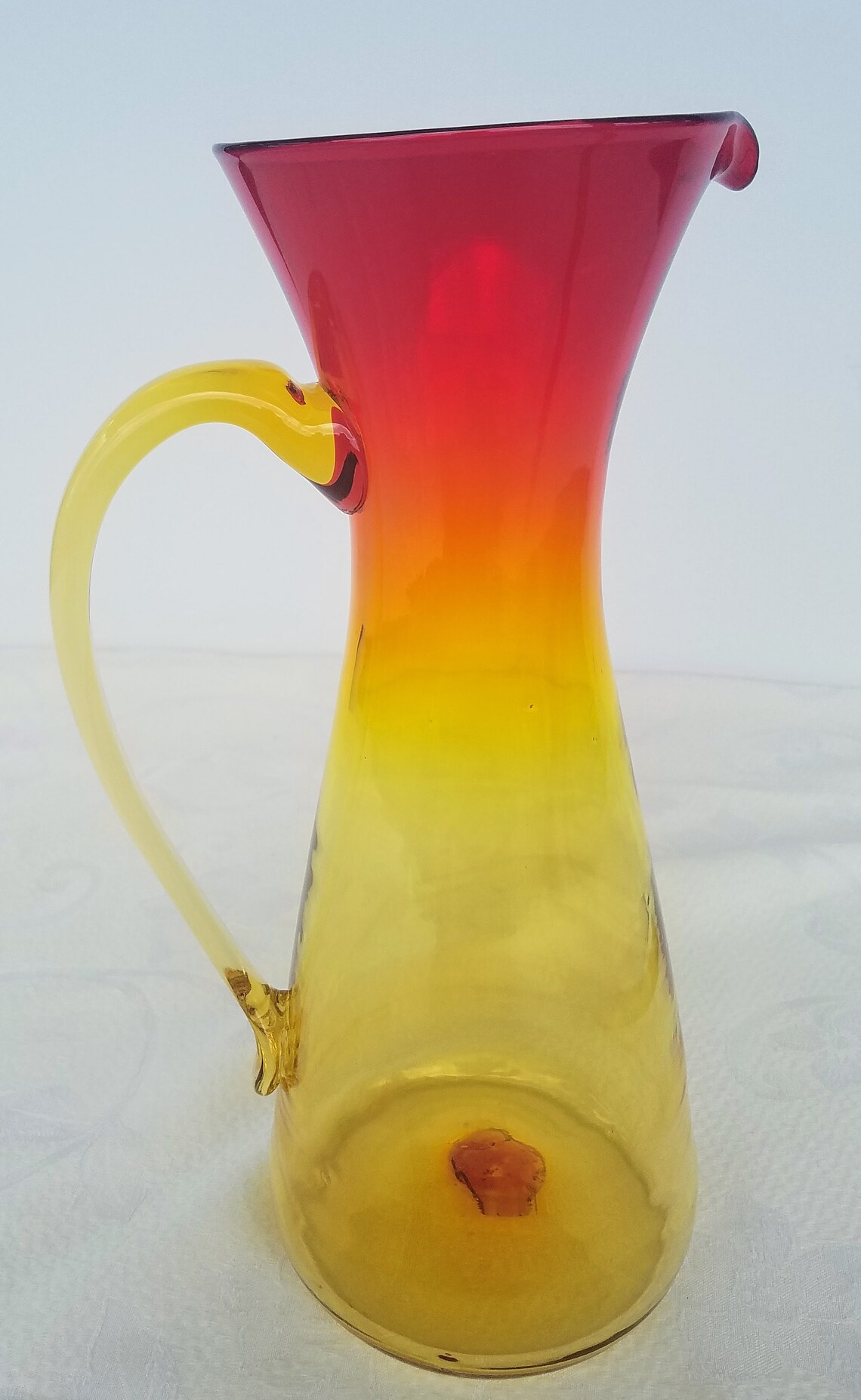 Vintage Blenko Amberina Pitcher Hand Blown Amberina Tall | Etsy