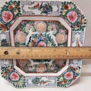 Rose Medallion Canton Octagon Plates Porcelain Hand Painted - Etsy