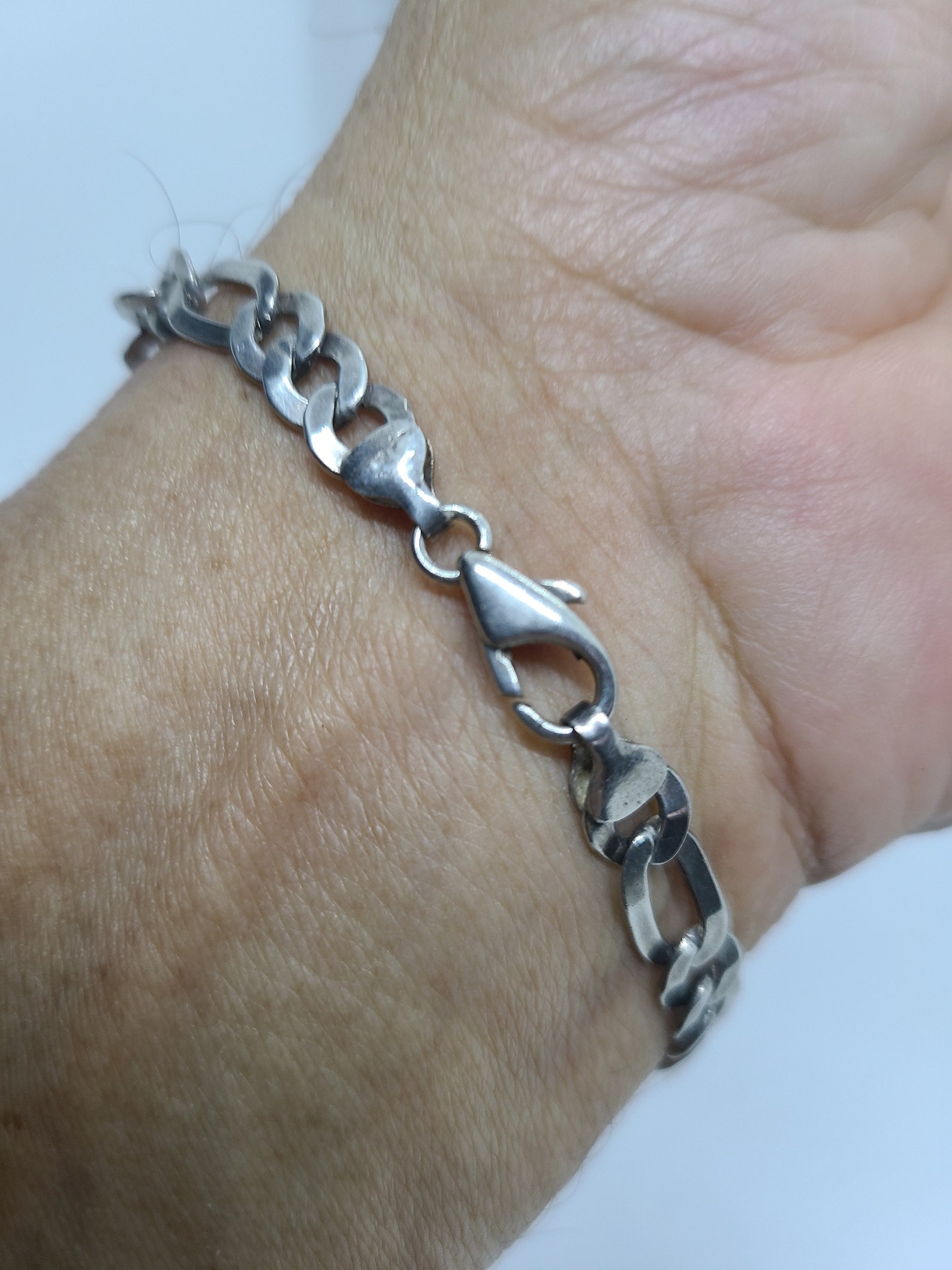 Sterling Silver FIGARO Style Men's Bracelet - Etsy UK