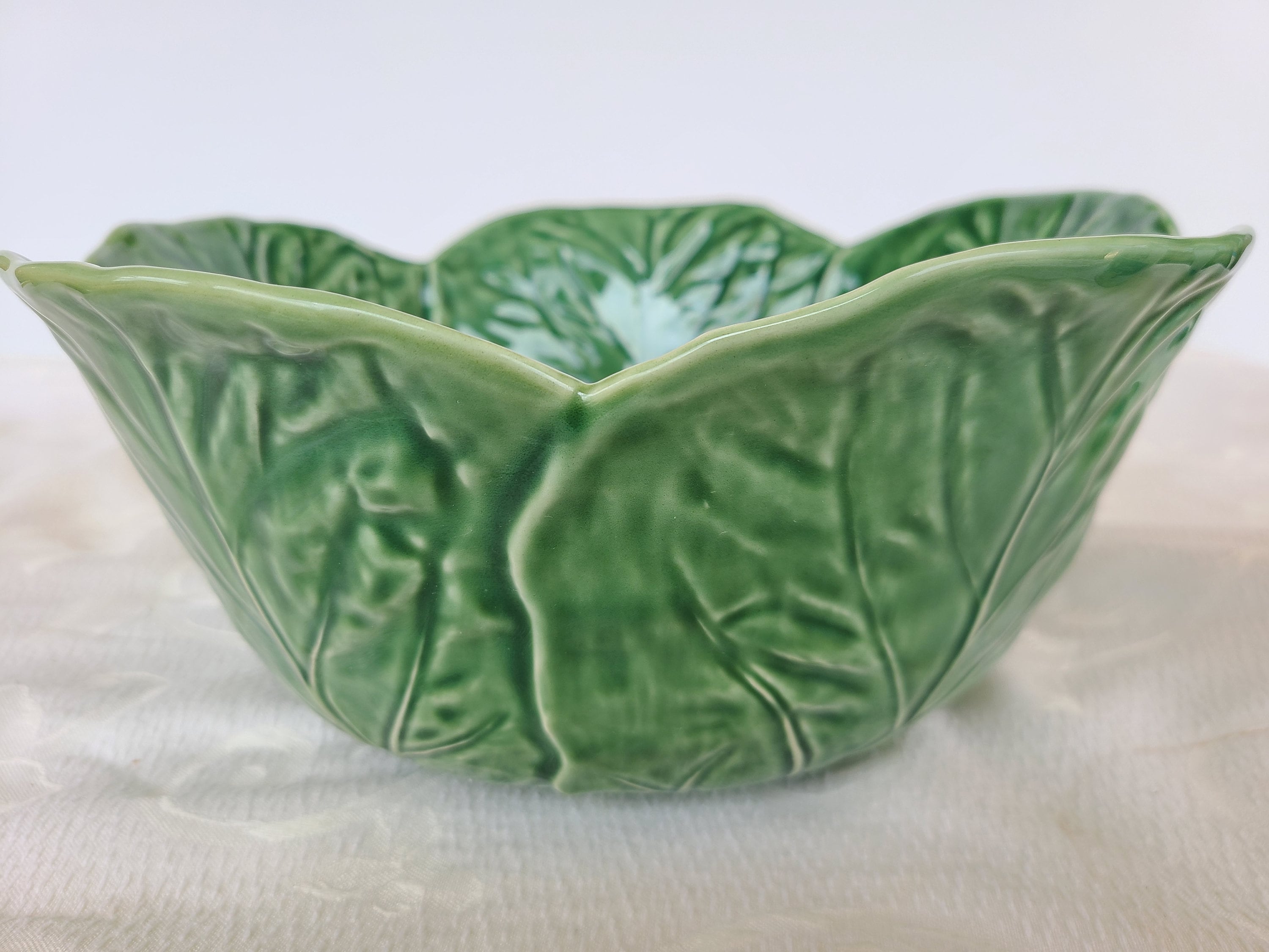 Vintage Bordallo Pinheiro Green Cabbage Serving Bowl Large | Etsy